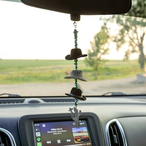 Mini Cowboy Hat Car Charm: Western Rearview Mirror Decor - Etsy