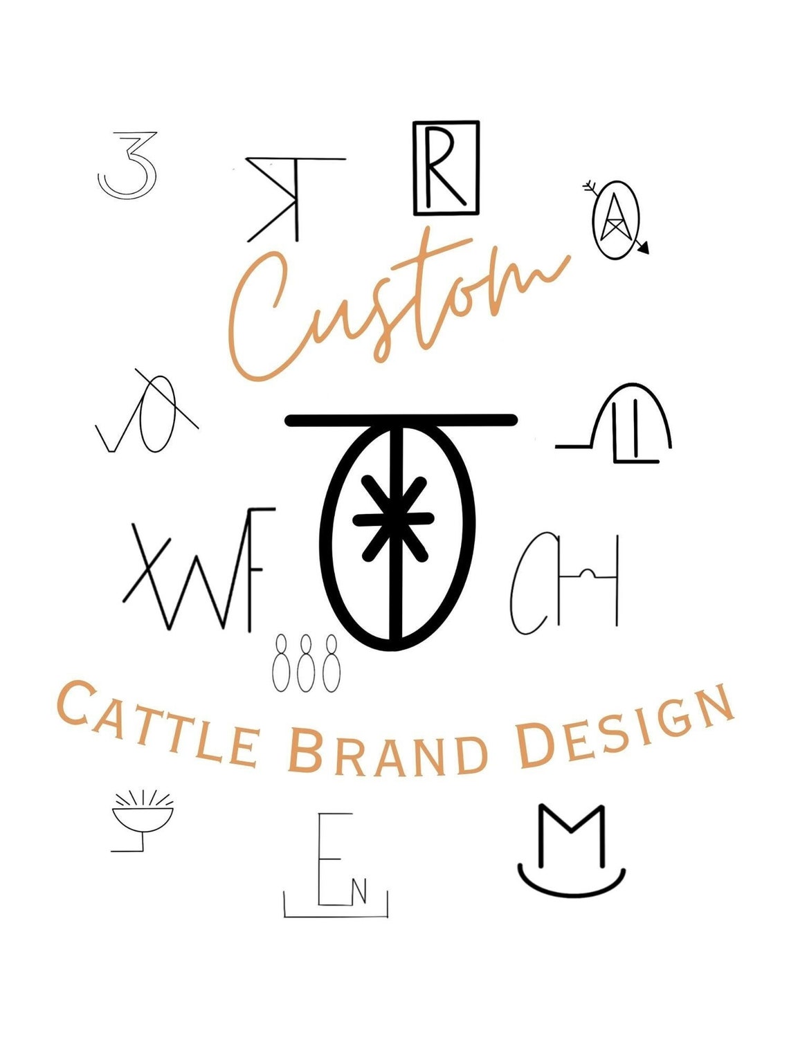 Custom Livestock Cattle Brand Digitalizing Service / Ranch Brand Design ...