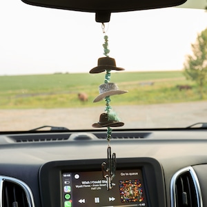 Mini Cowboy Hat Car Charm: Western Rearview Mirror Decor - Etsy