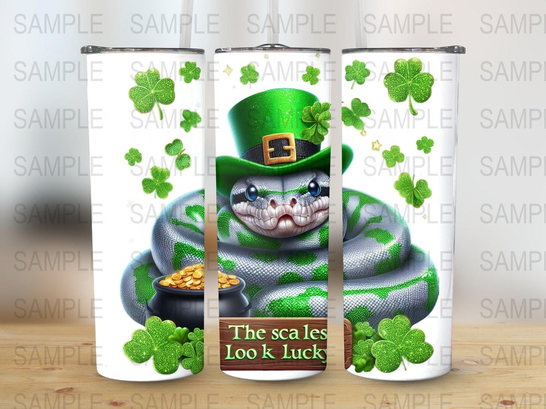 St. Patrick's Day Digital Clipart, Lucky Snake With Clovers and Pot of ...