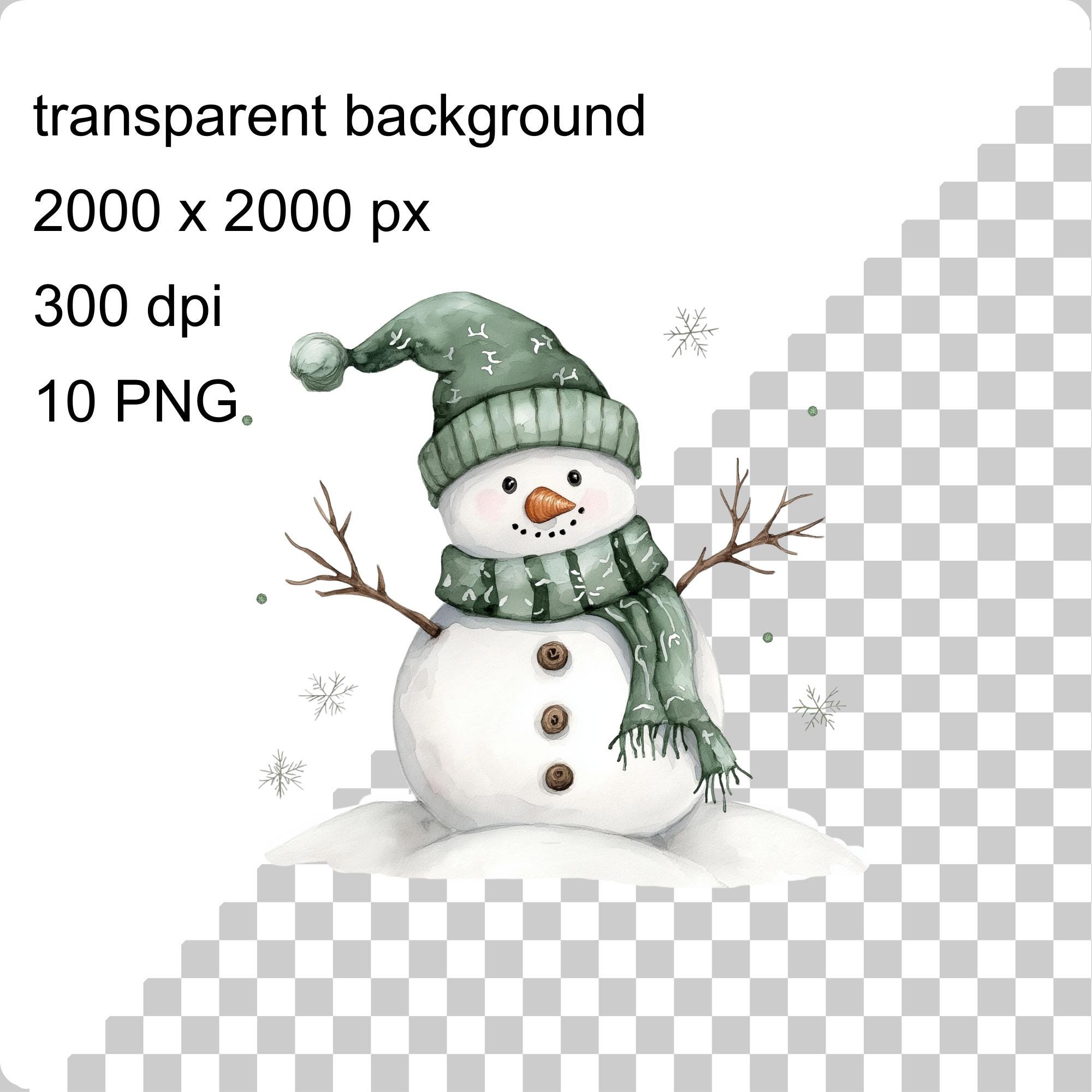 Watercolor Snowman Clip Art Bundle | Cute Snowfamily Graphics | Winter ...
