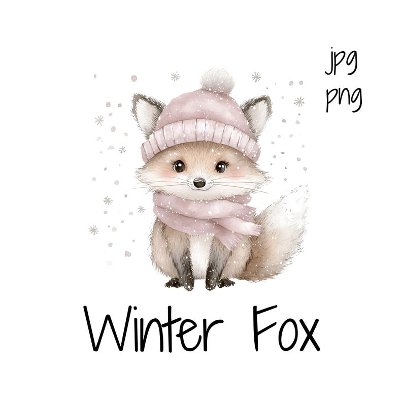 Cute Winter Fox Clipart | Watercolor Christmas Fox PNG | Holiday ...