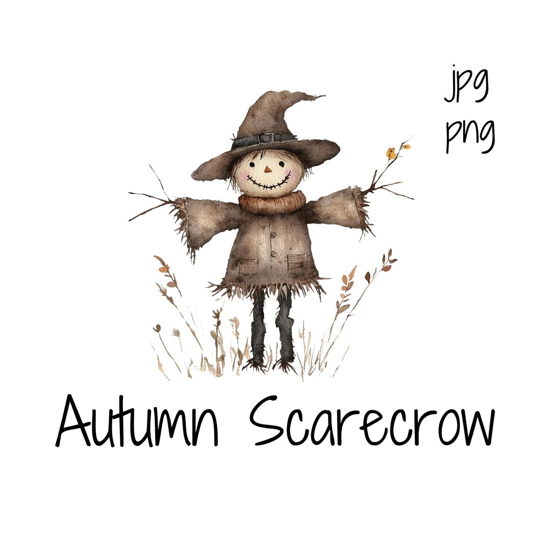 Cute Scarecrow PNG | Autumn Clip Art | Fall Digital Graphic ...