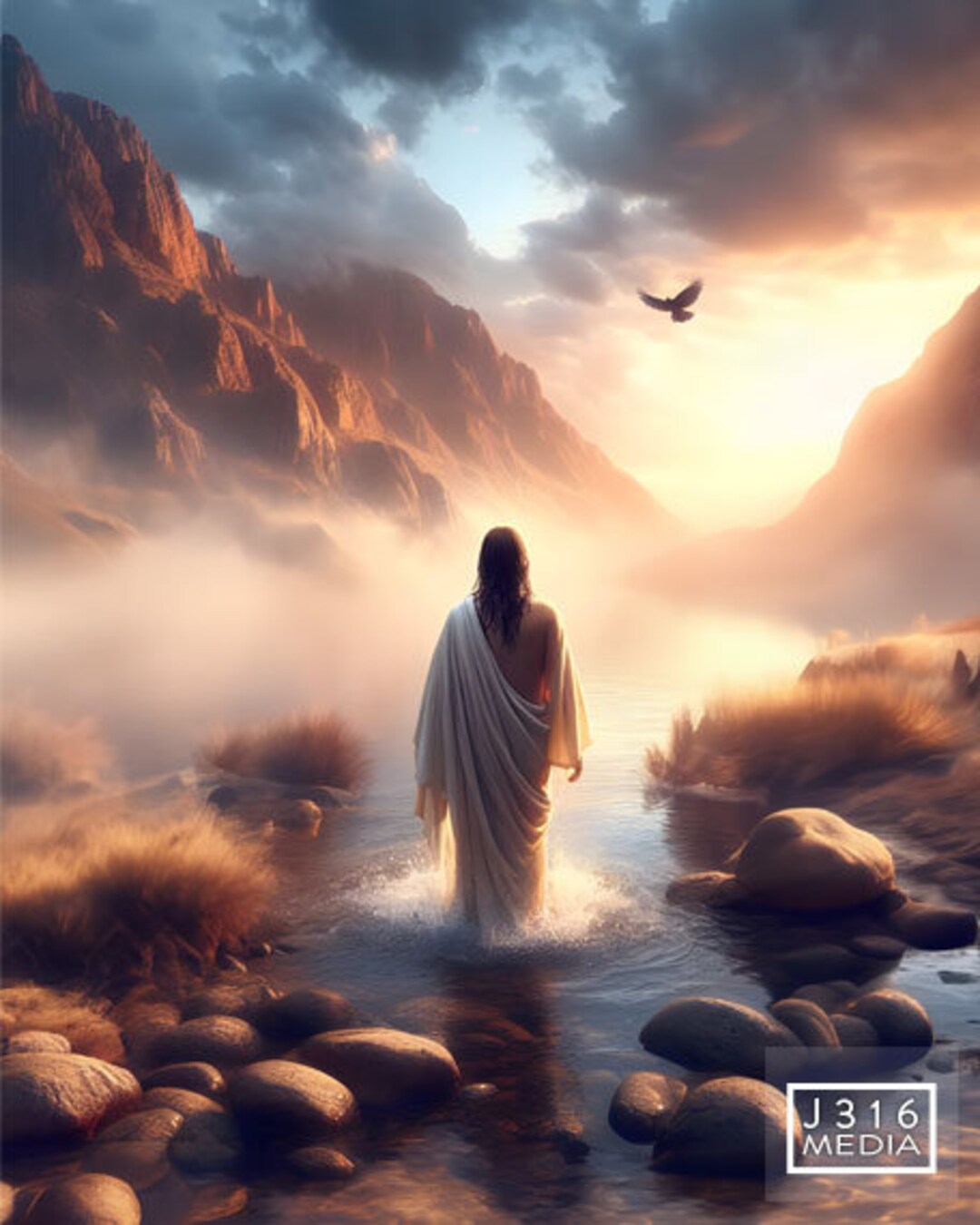 Jesus Walking in the Light, Digital Print, Christian Art, Christian ...