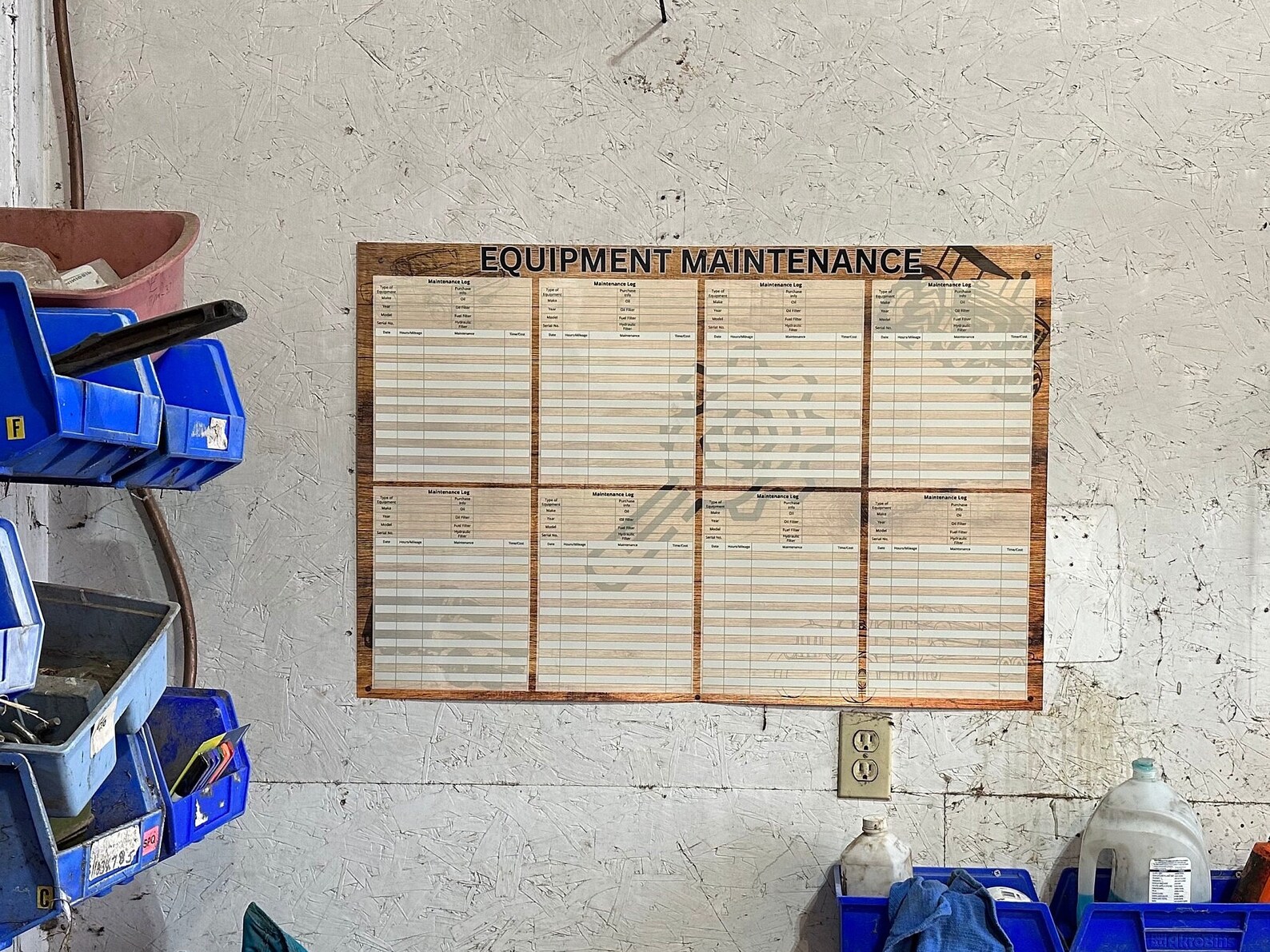 Equipment Maintenance Log Wall Chart Laminated Poster 36x24in for Farm ...
