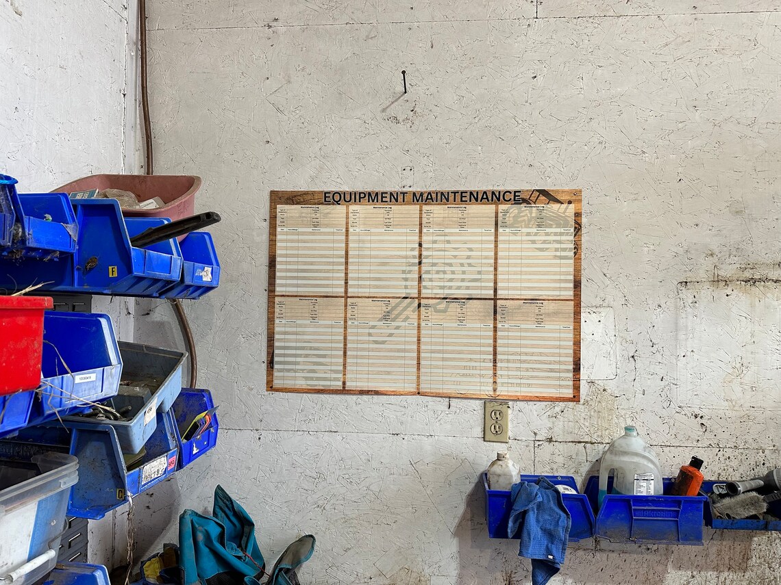 Equipment Maintenance Log Wall Chart Laminated Poster 36x24in for Farm ...