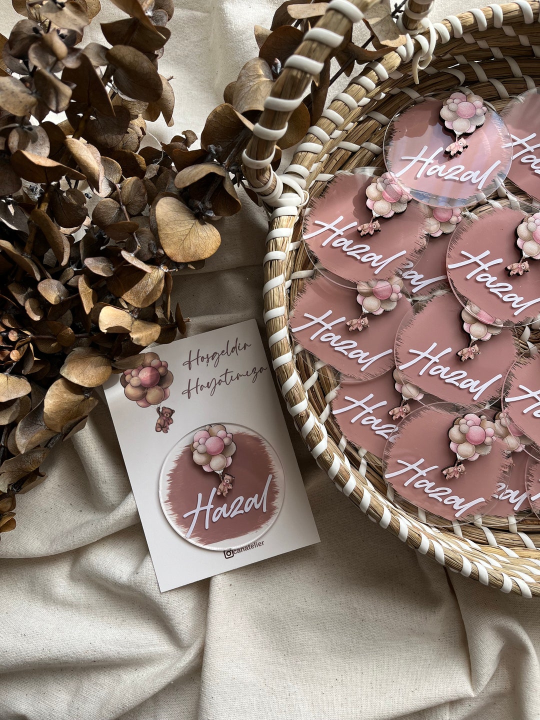 50 Pcs Magnet in Bulk, Bear & Baloon Personalized Magnet, Custom Fridge ...