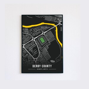 Map Design of Pride Park - DIGITAL DOWNLOAD- Home of Derby County FC ...
