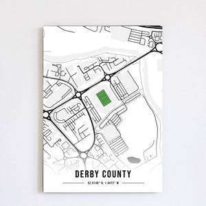 Map Design of Pride Park - DIGITAL DOWNLOAD- Home of Derby County FC ...