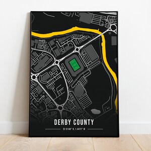 Map Design of Pride Park - DIGITAL DOWNLOAD- Home of Derby County FC ...