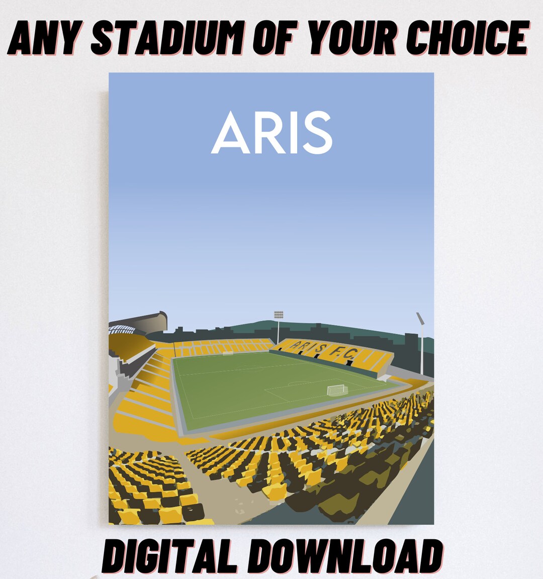 Illustration of Kleanthis Vikelidis Stadium Home of Aris FC DIGITAL ...