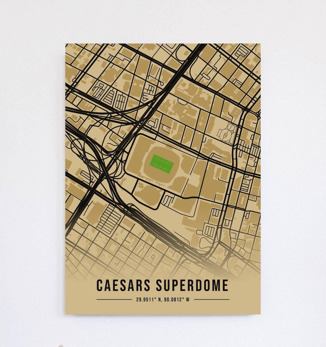 Ceasars Superdome Map Design - New Orleans Saints - DIGITAL DOWNLOAD ...