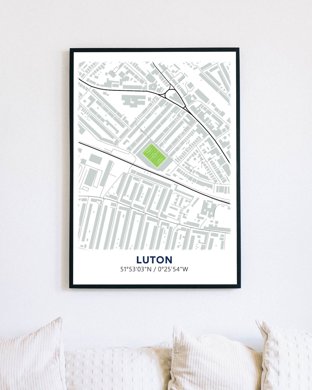 Map Design of Kenilworth Road Luton Town FC - Etsy