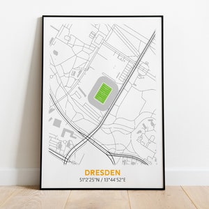 Map Design of Rudolf Harbig Stadion SG Dynamo Dresden DIGITAL DOWNLOAD ...