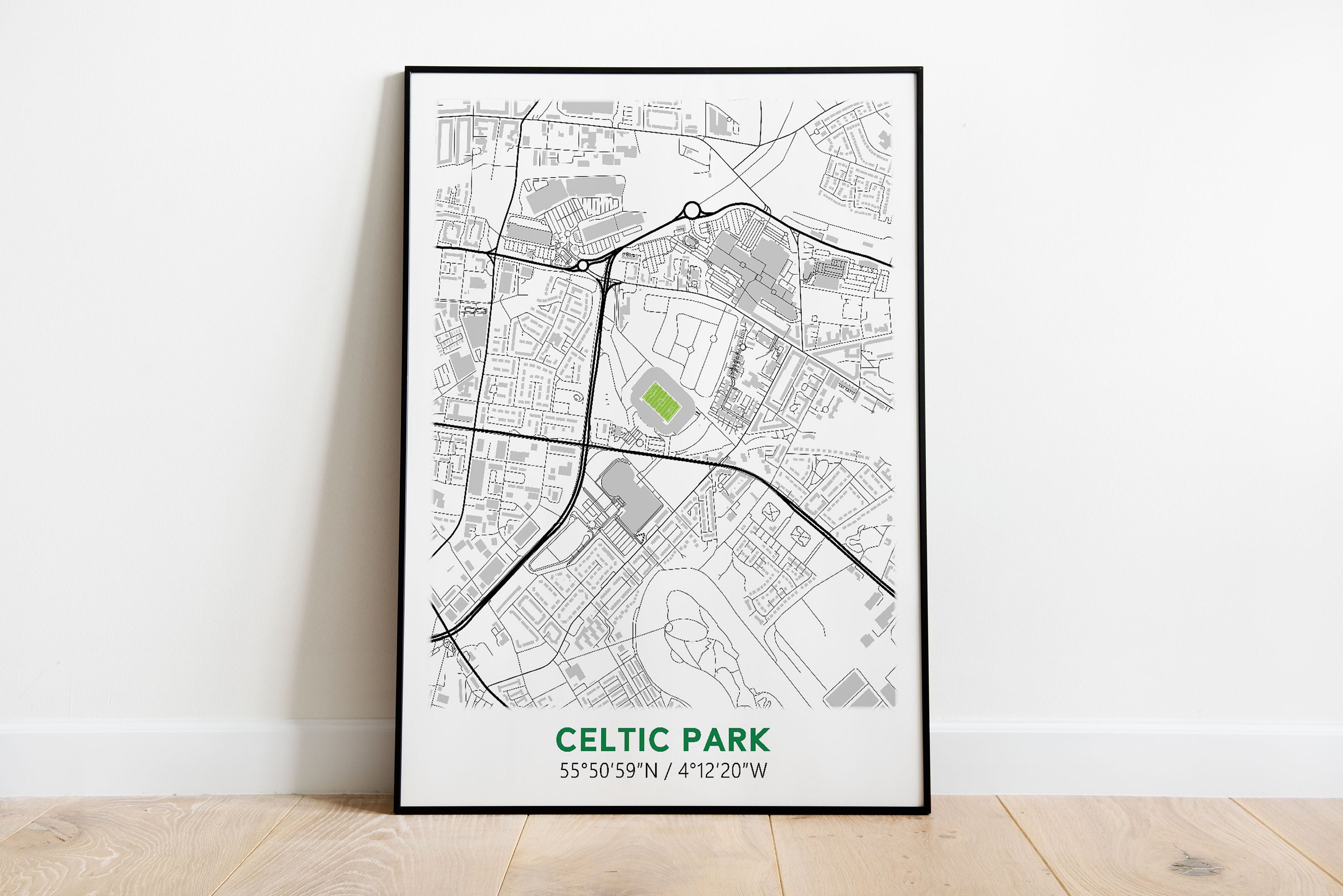 Celtic Park Map Design Home of Celtic FC DIGITAL DOWNLOAD Football ...