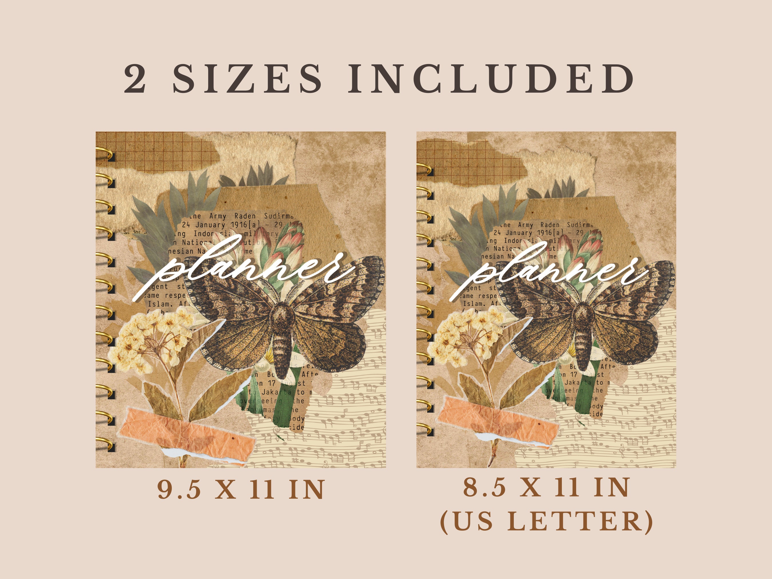 Scrapbook Vintage Undated Monthly Planner 2024, 2025, 2026, Ios ...