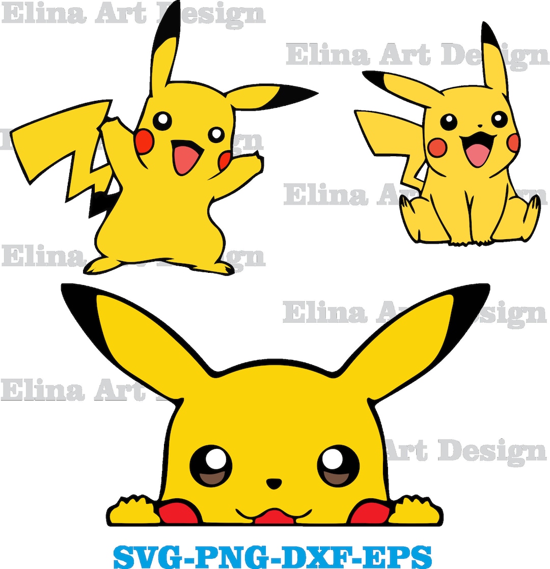 Pikachu SVG, Pokemon Svg, High Quality Layered Files, Svg Files for ...