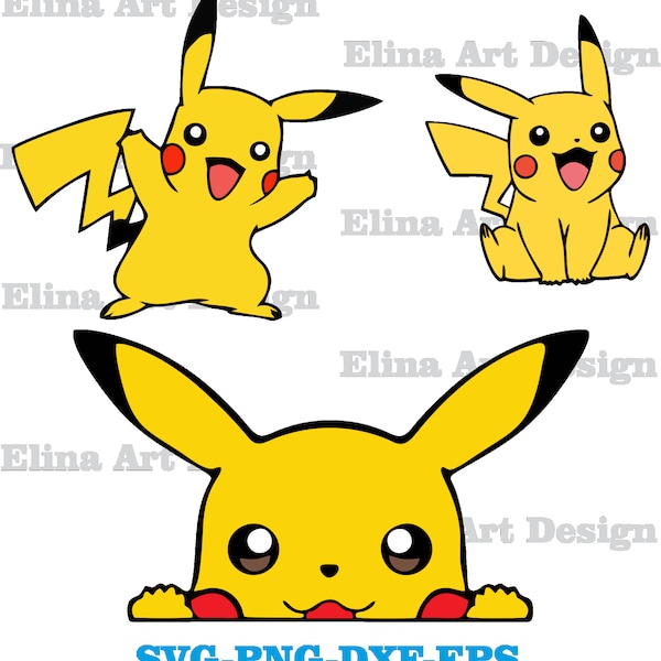 Pikachu Svg Layered - Etsy