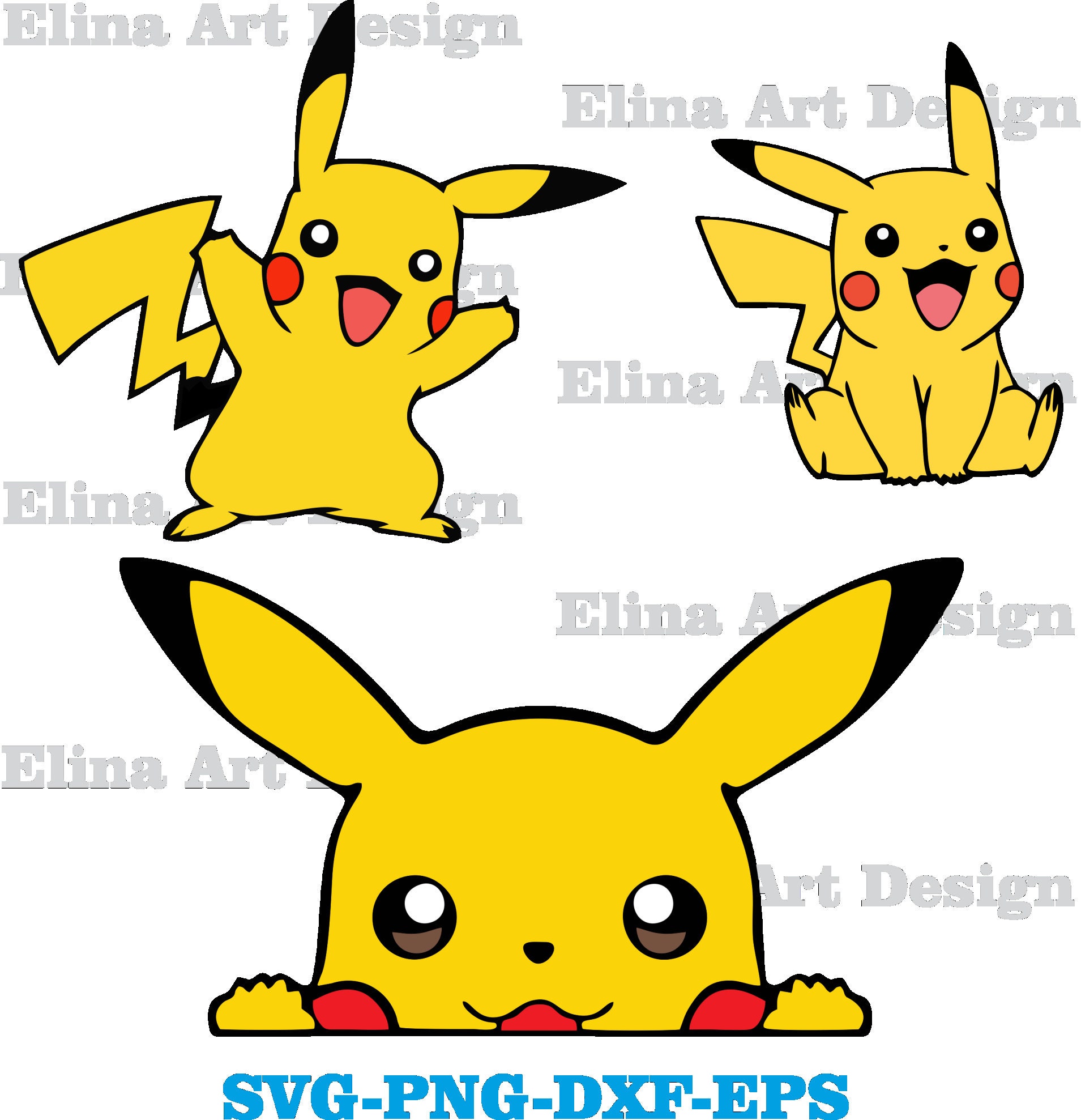 Pikachu SVG, Pokemon Svg, High Quality Layered Files, Svg Files for ...