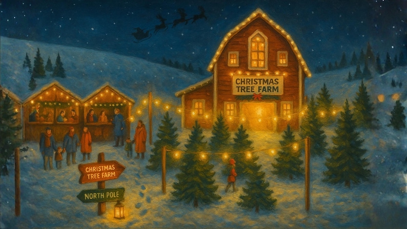 Christmas Taylor’s Tree Farm Frame TV Art - Etsy