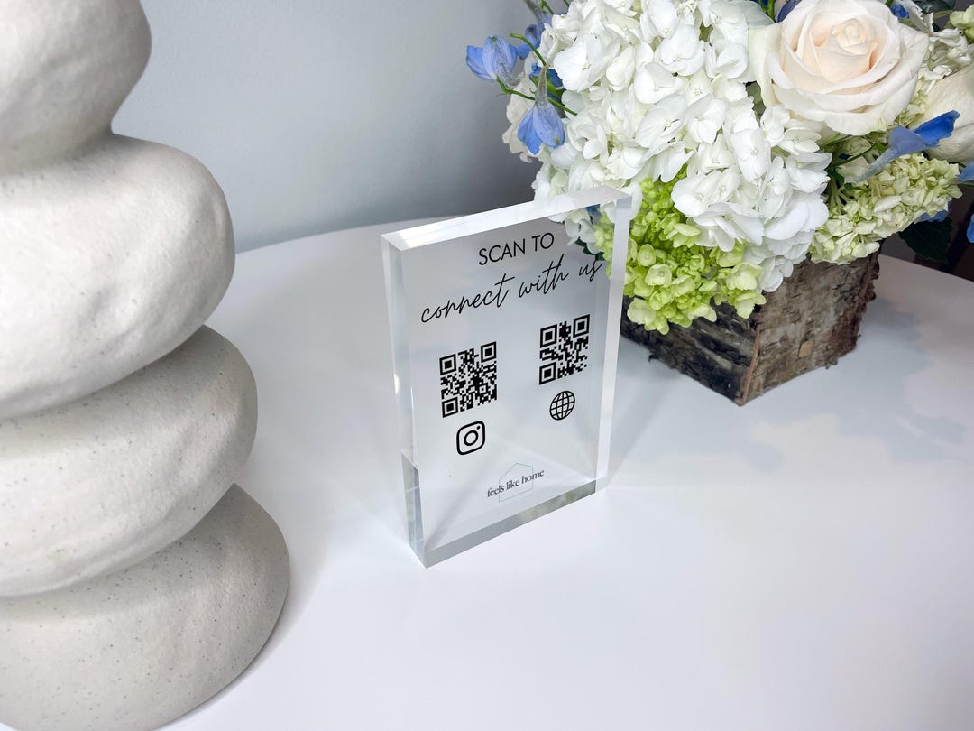 Custom Multi QR Code Sign, Personalized Small Business Social Media QR ...