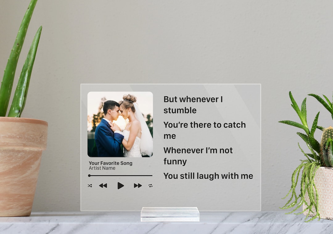 Personalized Song Lyric Gift, Anniversary Gift for Him, Christmas Gift ...