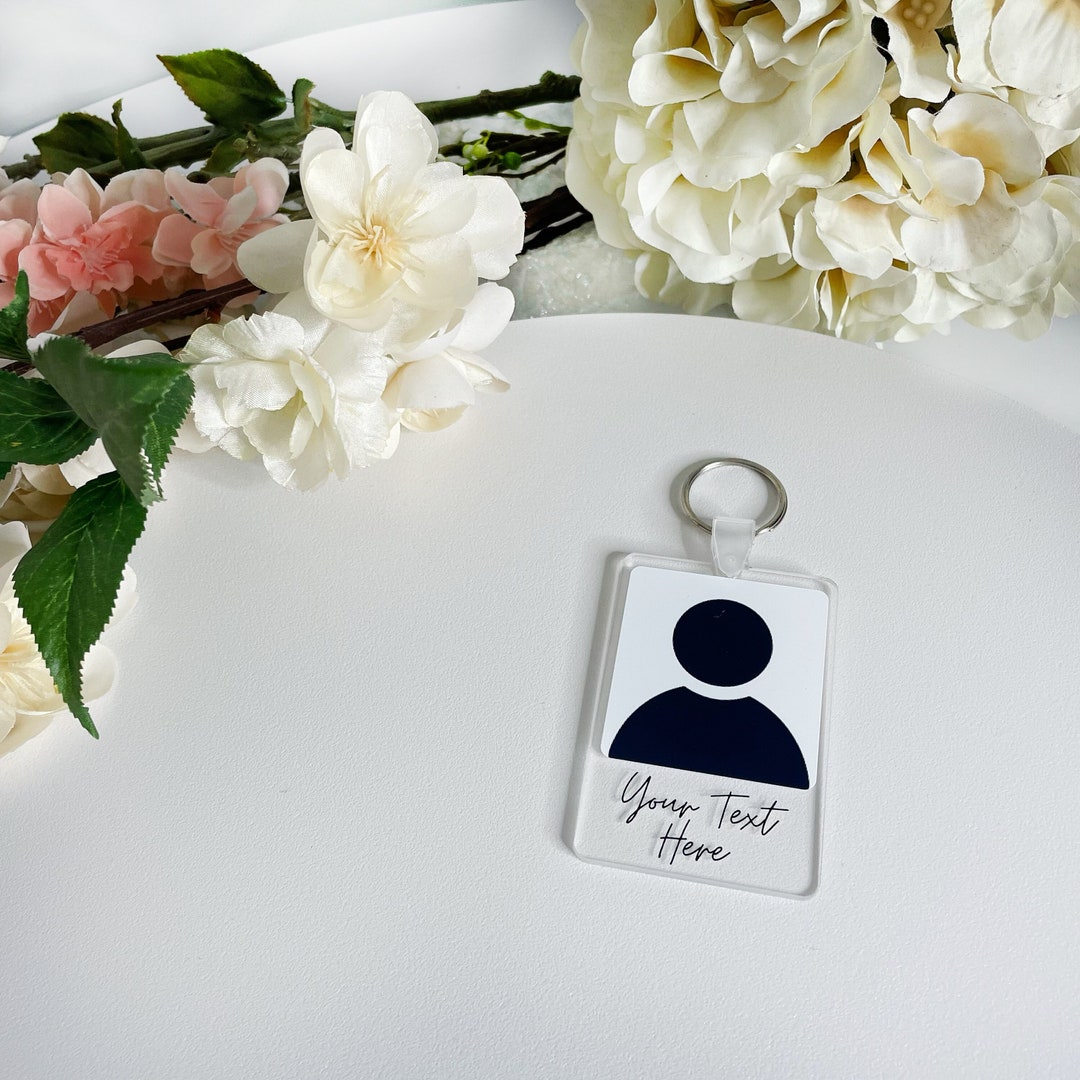 Customizable Photo Keychain With Text, Custom Photo Keychain, Gift for ...