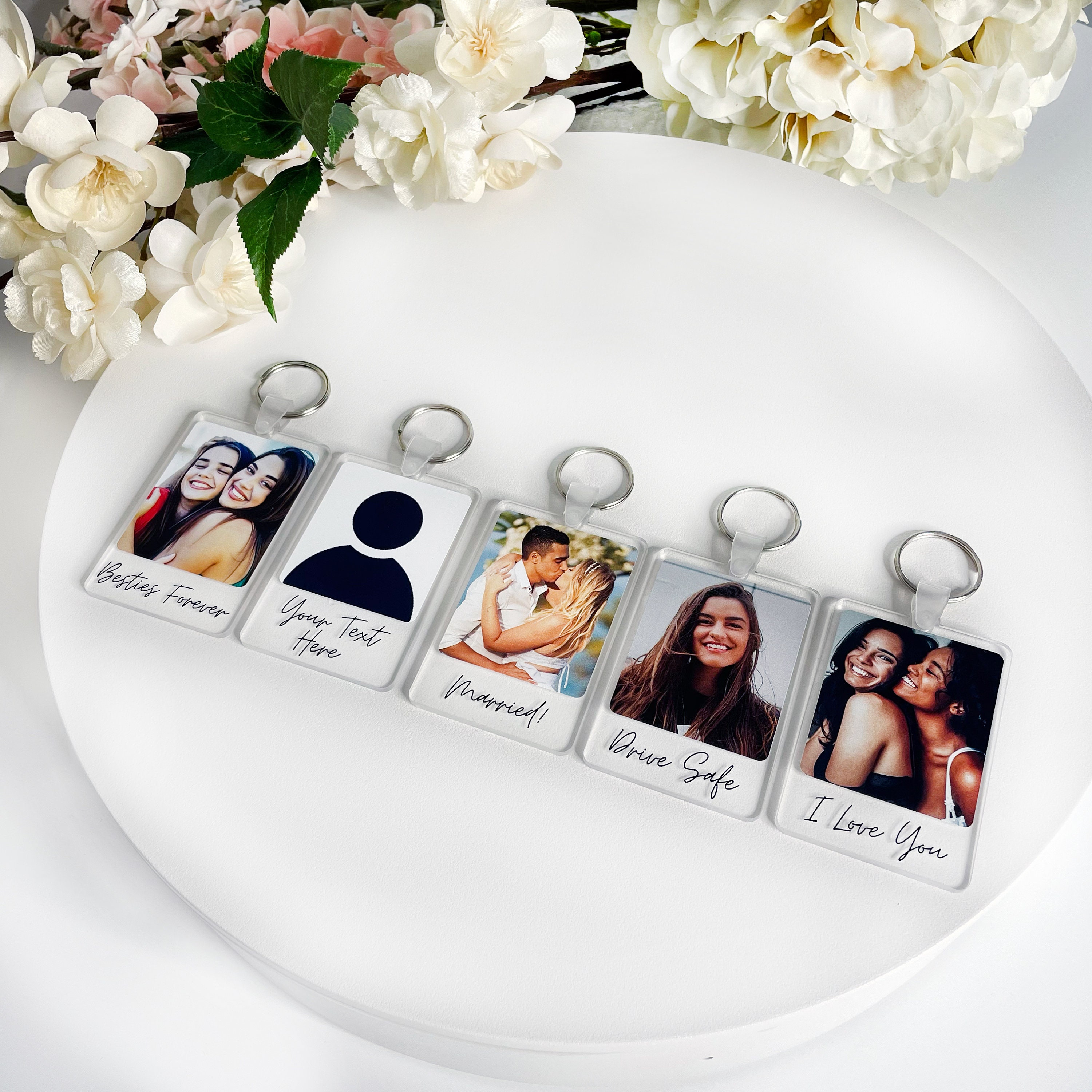 Personalized Photo Keychain, Custom Photo Keychain, Bestie Gift ...