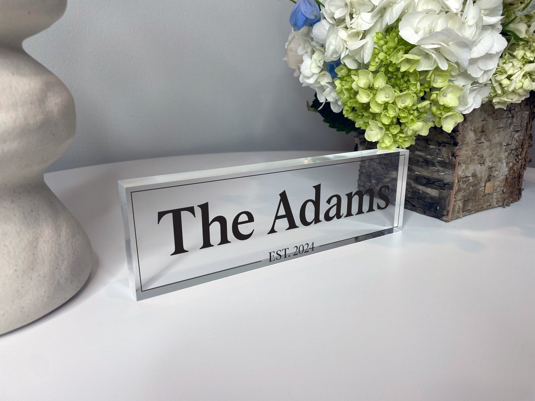 Custom Printed Name Block, Personalized Last Name Sign, Wedding Date ...