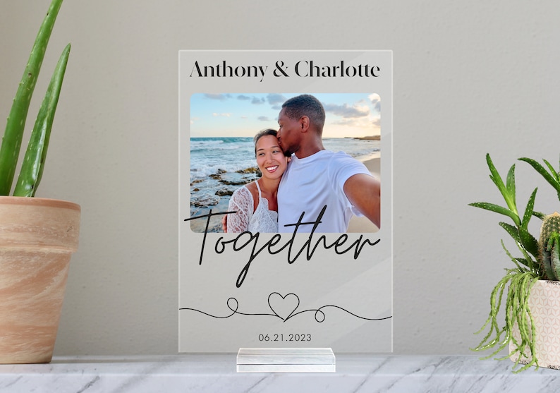 Personalized Couple Anniversary Photo, Valentine's Day Gift for Her ...