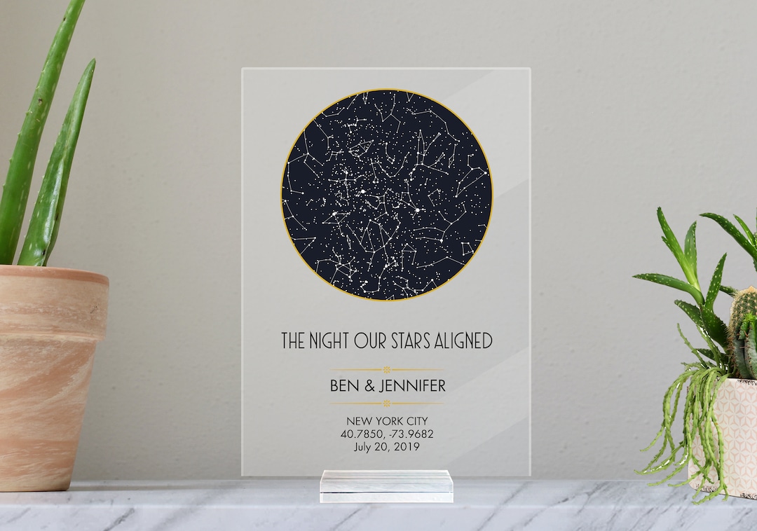 Star Map Plaque For Couples Custom Constellation The Night We Met Anniversary T Valentines
