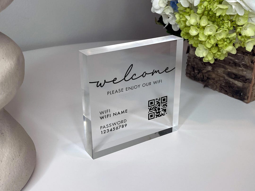 Personalized Wifi Acrylic Block With Network Name, Password and ...