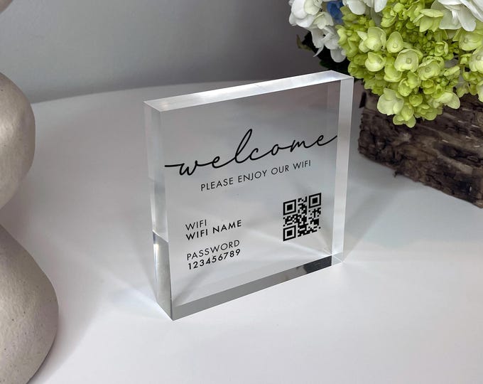 Guest Room Wifi Welcome Framed Sign | Add Your Personal Wifi Network ...