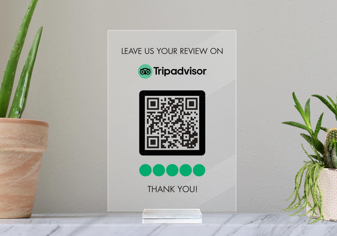 Leave Us a Review on Tripadvisor, Custom QR Code Acrylic Display, Small ...