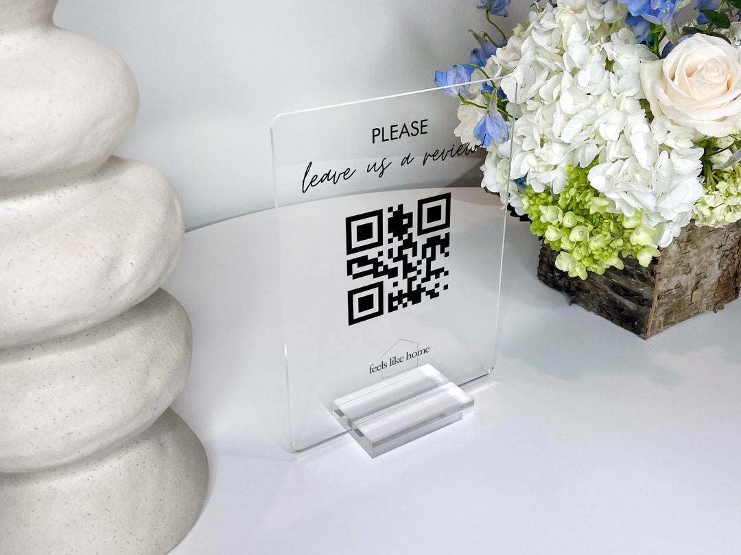 Personalized QR Code Sign, Custom Small Business Social Media QR Sign ...