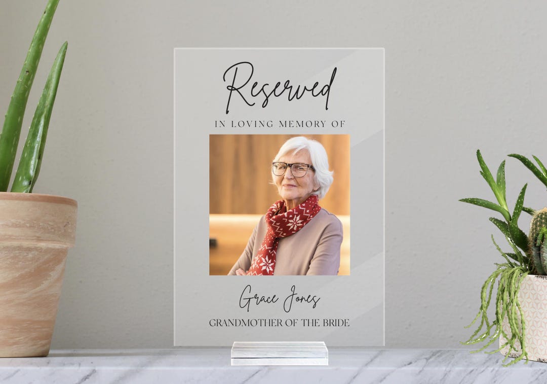 Reserved Seating Sign Wedding, Personalized Memorial Plaque, in Loving ...