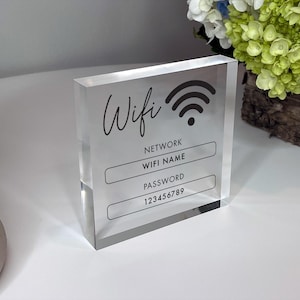 Wifi QR Code Block, Personalized Wi-fi Network Sign for Guests, Custom ...