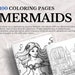 100 the Ultimate Jumbo Bundle Mermaids Coloring Pages, Mystical ...