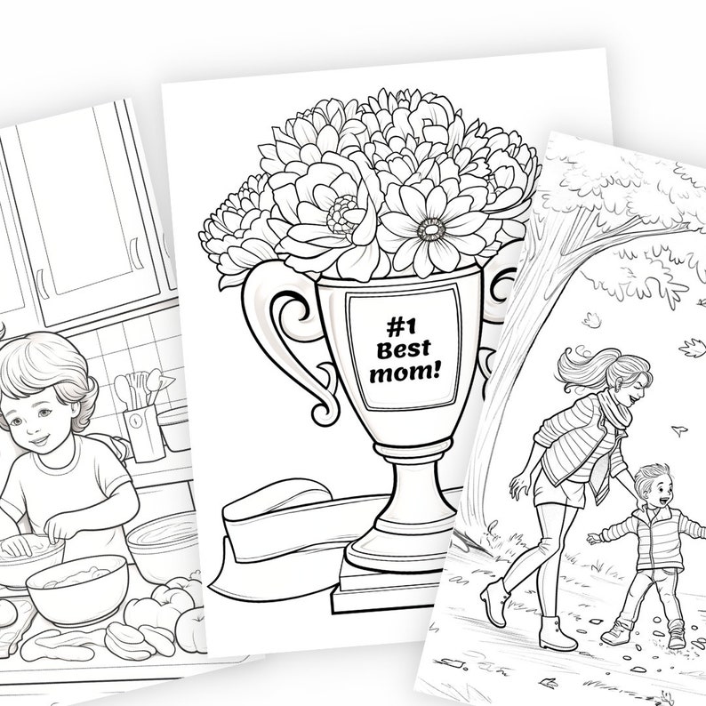 Mother's Day Kids Worksheets, Coloring Book, Happy Mothers Day, Mothers ...