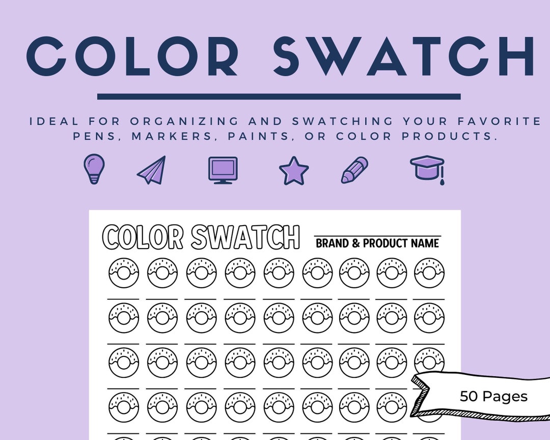 Blank Color Swatch Chart Printable Swatch Template Digital Color ...