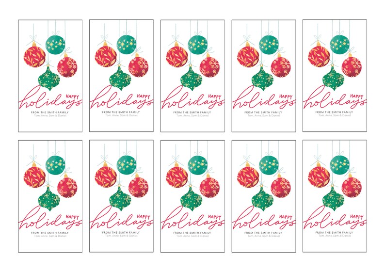 Editable Holiday Tag Printable Christmas Tags for Quick and - Etsy