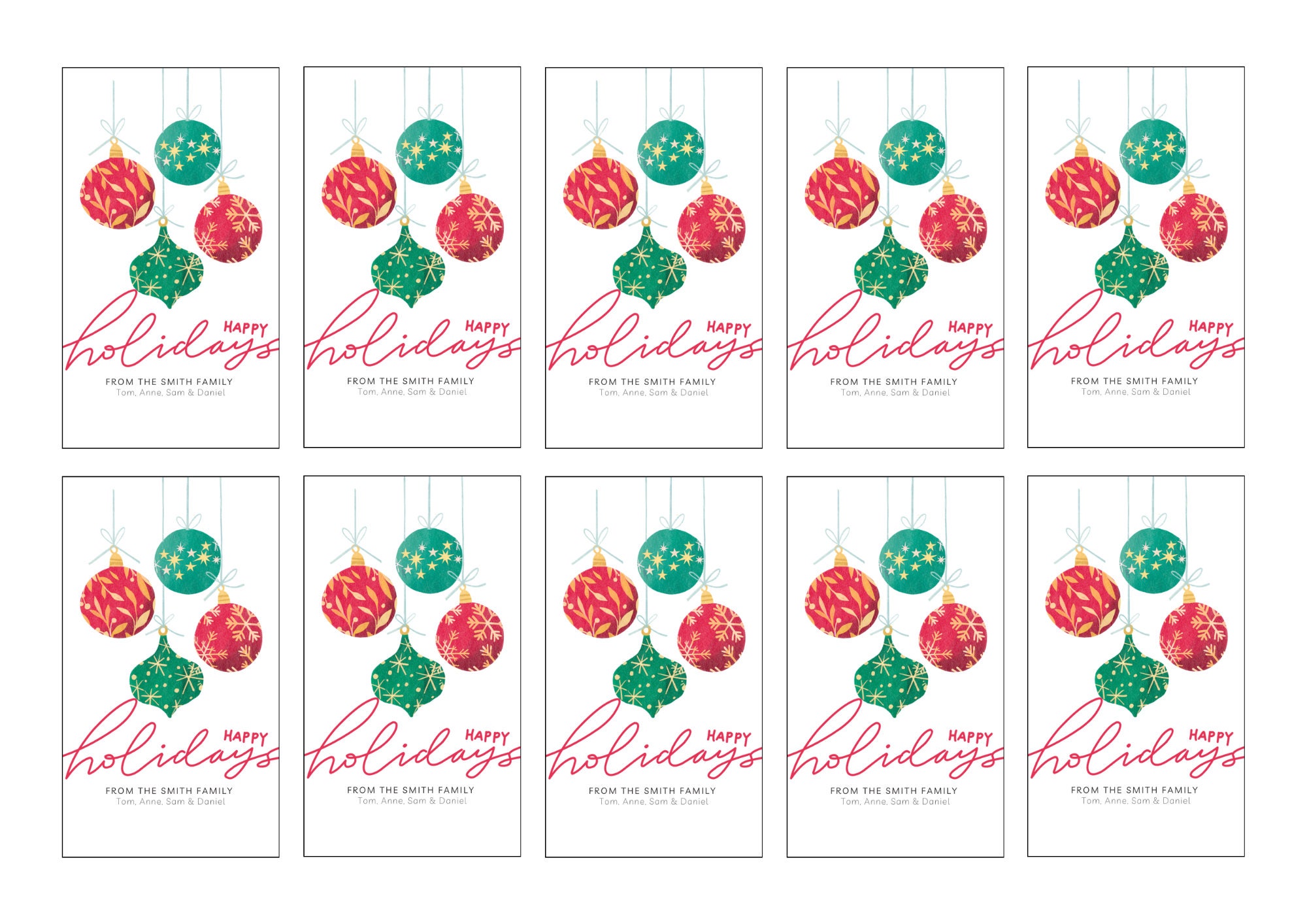 Editable Holiday Tag Printable Christmas Tags for Quick and - Etsy