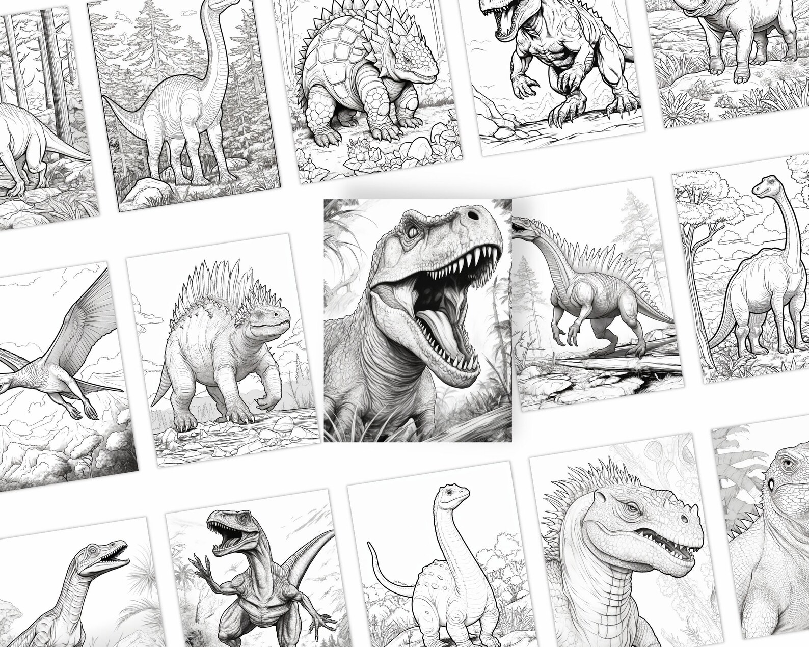 30+ Dinosaur Coloring Book, Dino Adventure Coloring Book, Printable ...