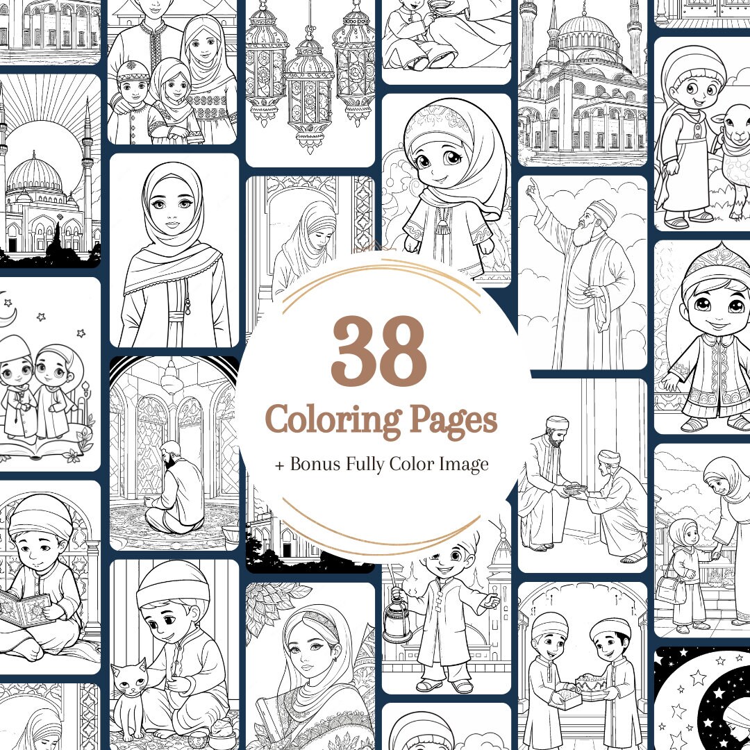 Crescent Colors: an Eid & Ramadan Adventure Coloring Book 38 Coloring ...