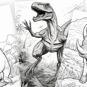 30+ Dinosaur Coloring Book, Dino Adventure Coloring Book, Printable ...