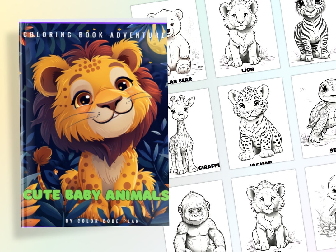 Cute Baby Wild Animals Coloring Book: Fun and Educational Printable ...