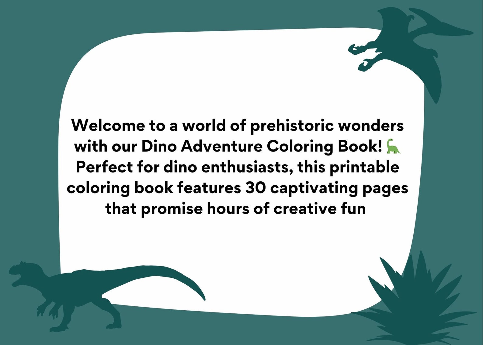 30+ Dinosaur Coloring Book, Dino Adventure Coloring Book, Printable ...