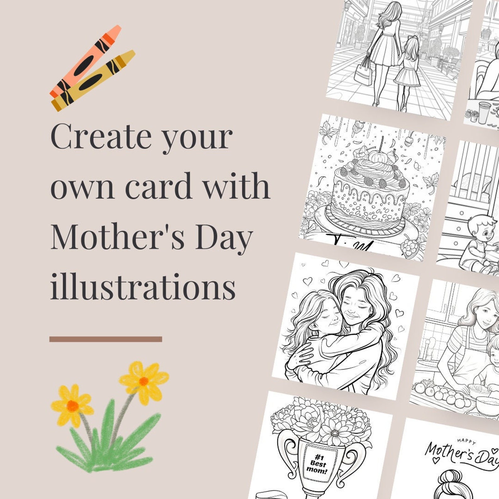Mother's Day Kids Worksheets, Coloring Book, Happy Mothers Day, Mothers ...