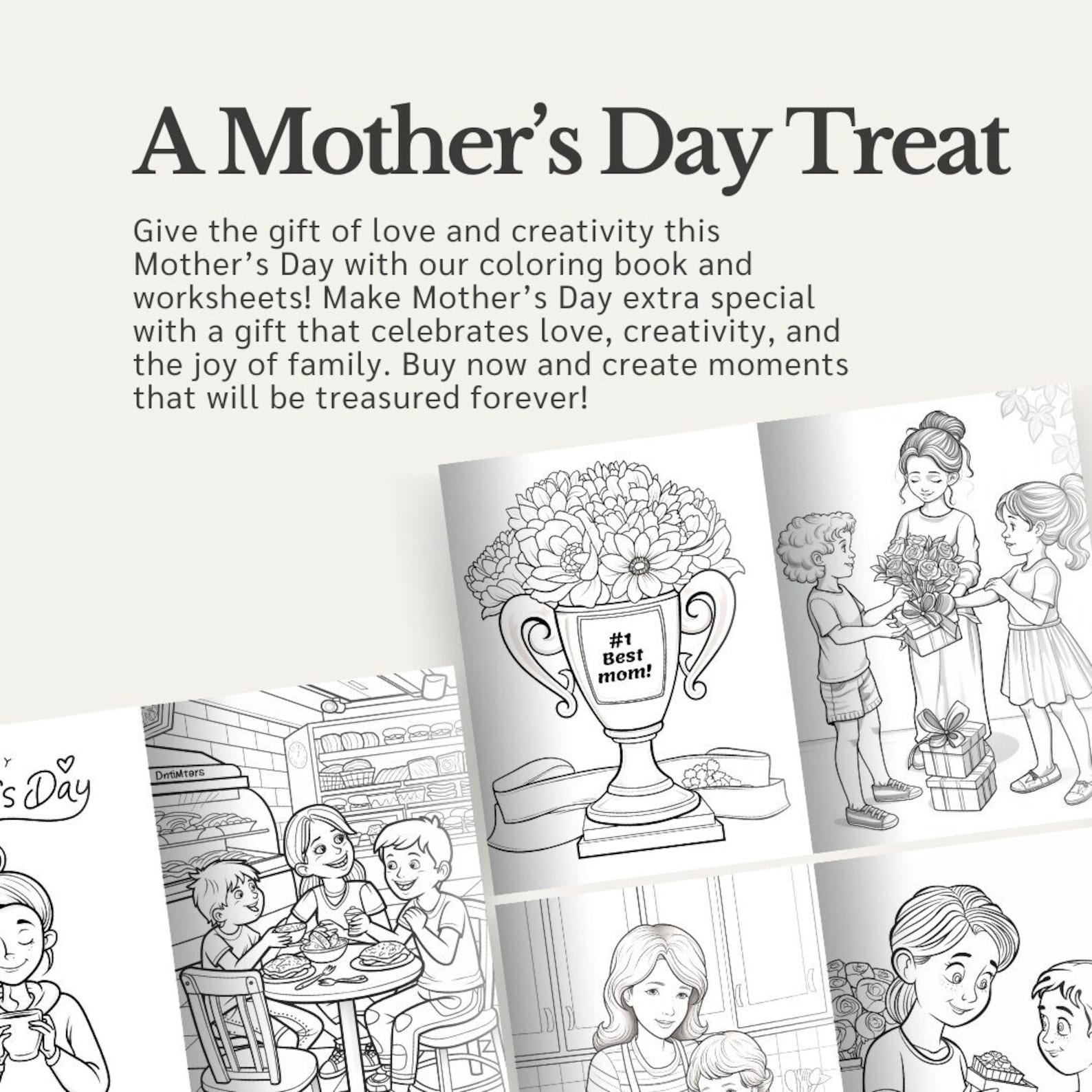 Mother's Day Kids Worksheets, Coloring Book, Happy Mothers Day, Mothers ...