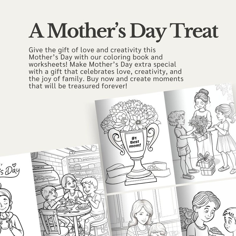 Mother's Day Kids Worksheets, Coloring Book, Happy Mothers Day, Mothers ...